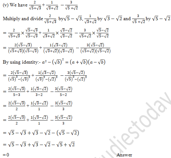 RD Sharma Solutions Class 9 Chapter 3 Rationalisation RD Sharma Solutions Class 9 Chapter 3 Rationalisation